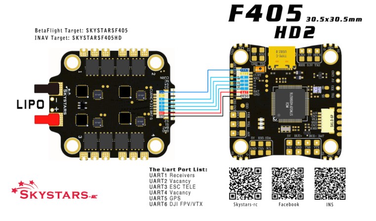 F405 HD2 30x30 Flight Controller By Skystars
